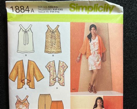 Simplicity Sewing Pattern 1884 Misses Pullover Dress Or Top Pull On