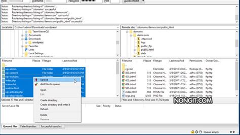 วธอพโหลดไฟลผาน FTP ดวยโปรแกรม FileZilla Client NONGIT COM