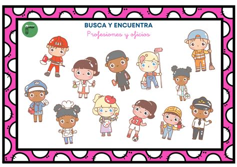 Juego De AtenciÓn Busca Y Encuentra En El Tablero Las Profesiones Y