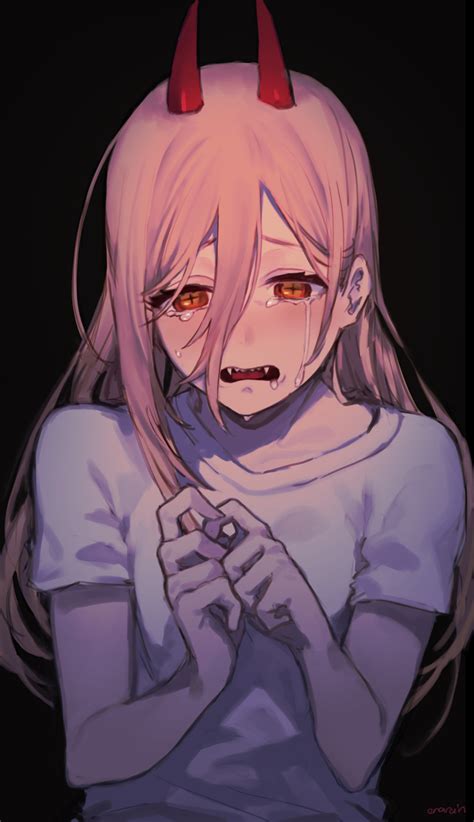 Safebooru 1girl Artist Name Black Background Blush Chainsaw Man Demon