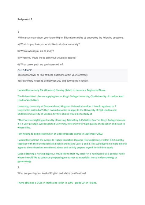 Assigment 1 Question 1 7 Assignment 1 1 Write A Summary About Your