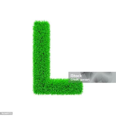 알파벳 L 대문자 편지입니다 신선한 녹색 잔디 잔디 글꼴에 의하여 이루어져 있다 3d 렌더링에 고립 된 흰색 배경 0명에 대한 스톡 사진 및 기타 이미지 Istock