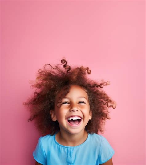 Premium Ai Image Girl Laughing Out Loud On Pink Isolated Background