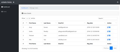 user management application using codeigniter