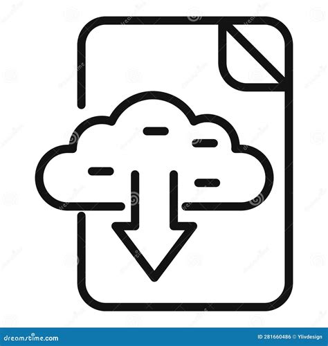 Backup File Icon Outline Vector Data Cloud Stock Vector Illustration Of Information Database