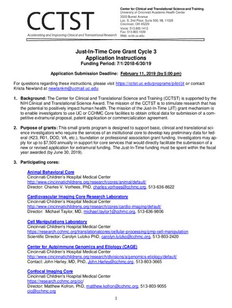 Fillable Online Cctst Uc Just In Time Core Grant Cycle 3 Application Instructions Cctst Fax