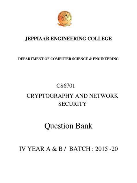 jeppiaar engineering college department of computer science