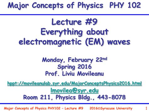 Major Concepts Of Physics Phy102 Spring 2005