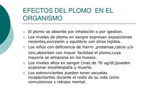 Ppt El Plomo En Los Niños Powerpoint Presentation Free Download Id