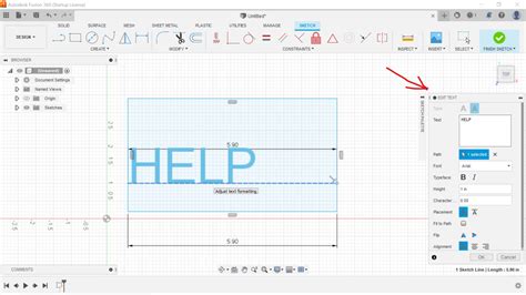 Short Cut While Working With Text Fusion 360 Cad Langmuir Systems