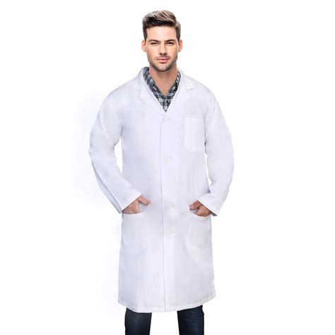 Dr Uniforms Unisex Lab Coat White 100 Cotton