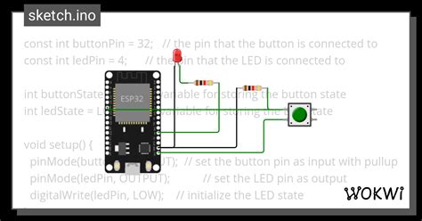 Onoff Led Button Wokwi Esp32 Stm32 Arduino Simulator