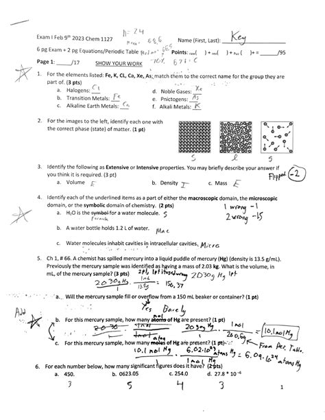 Exam I Chem 1127 Spr 23 KEY CHE 210 Studocu