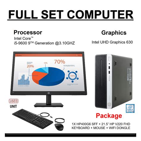 Hp Full Set Desktop Hp Prodesk G Sff Core I Th Gen Fhd Hp V Monitor