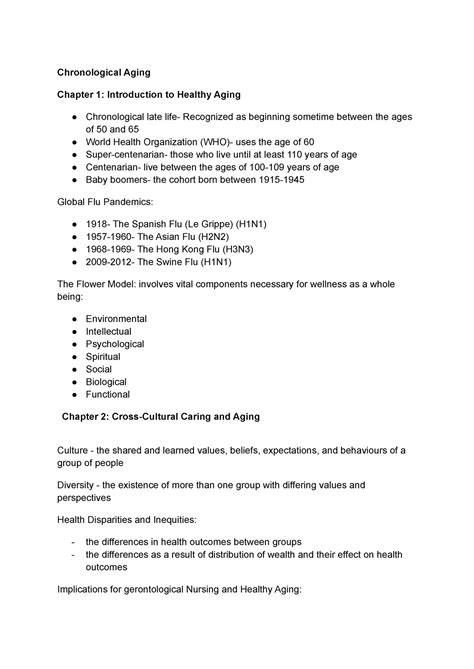 Chronological Aging Chronological Aging Chapter 1 Introduction To