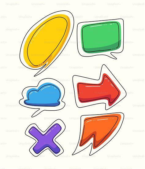 다양한 색상의 말풍선 세트 벡터 Unsplash의 그림 이미지