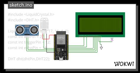 Ultrasonic Sensor And Dht Wokwi Esp32 Stm32 Arduino Simulator