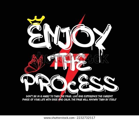 Typography Enjoy Process Aesthetic Graphic Design Stock Vector Royalty