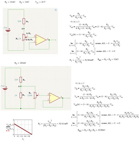 Potentiometer Using Voltage Divider To Adjust Voltage On Operational Amplifier Input