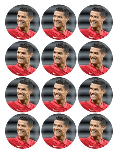 Ronaldo Football Toppers For Cupcakes Cookies Or Drink Toppers In 2023