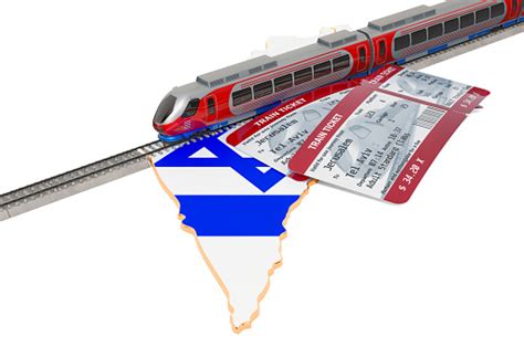 이스라엘 개념에서 기차 여행 흰색 배경에서 격리된 3d 렌더링 3차원 형태에 대한 스톡 사진 및 기타 이미지 3차원 형태