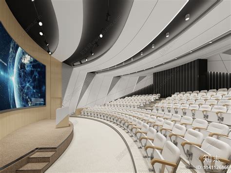 现代多功能报告厅3d模型下载【id1141126866】知末3d模型网