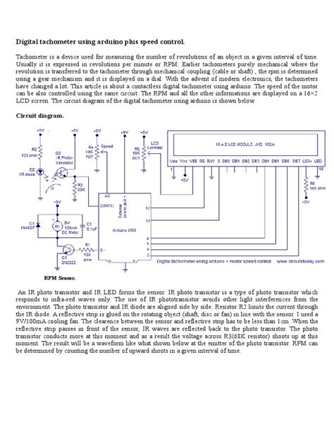 Digital Tachometer Using Arduino Plus Speed Control Pdf Transistor Electronic Circuits