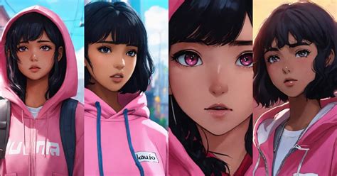 Lexica Anime Cartoon Ultra Realistic Pink City Young Girl Mixed Race Named Laura Rijo