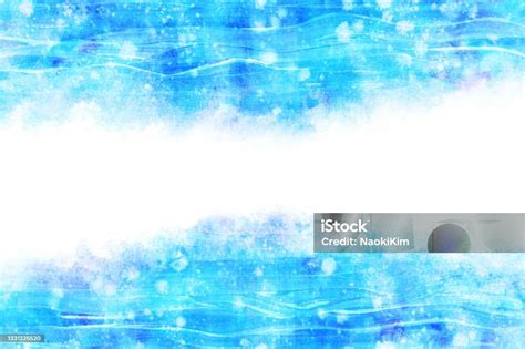 파스텔 칼라 블루 워터 웨이브 천연 수채화 페인트 스트로크 배경 벡터 일러스트 추상 미술 거친에 대한 스톡 벡터 아트 및 기타