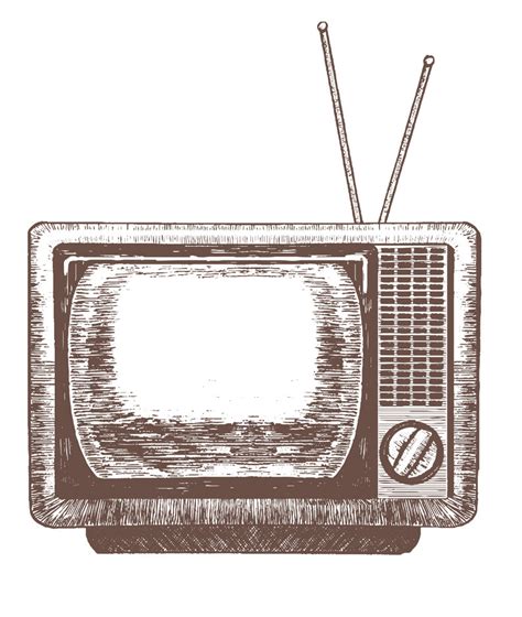 イラスト手描きのレトロなテレビ Png