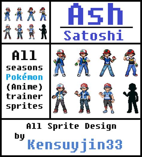 Sprites Ash Ketchum Satoshi By Kensuyjin33 By Kensuyjin33 On Deviantart
