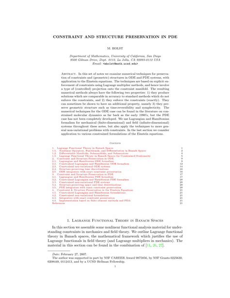 Pdf Constraint And Structure Preservation In Ccom Ucsd Edu Mholst