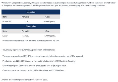 Solved A What Is The Materials Price Variance B What Is