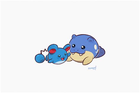Marill And Spheal Pokemon Drawn By Squeegool Danbooru