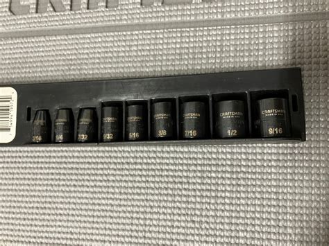 Nos Vintage Craftsman 14” Drive 9pc Sae Impact Socket Set Usa 15878