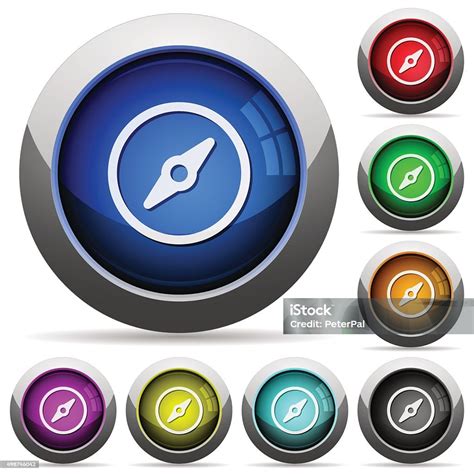 Compass Button Set Stock Illustration Download Image Now 2015