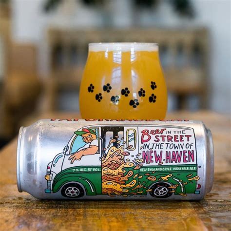 Fat Orange Cat Beer In The Street In The Town Of New Haven 16oz Can