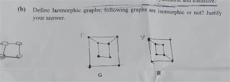 B Define Isomorphic Graphs Following Graphs Studyx