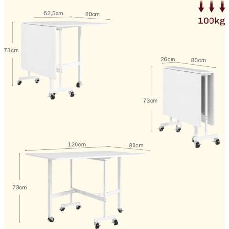 HOMCOM Mesa Plegable De Comedor Para 4 6 Personas Mesa De Comedor