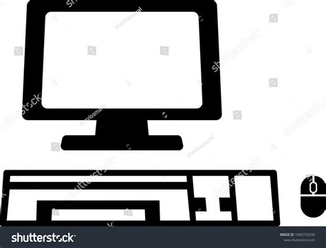 Desktop Computer Screen Mouse Keyboard Stock Vector Royalty Free Shutterstock
