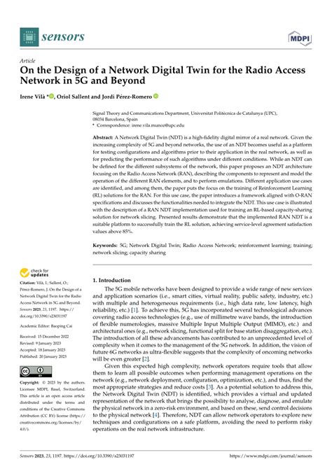 Pdf On The Design Of A Network Digital Twin For The Radio Access