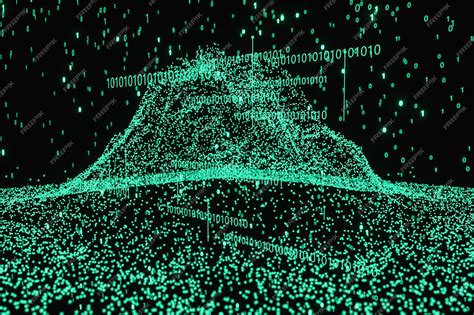 Premium Photo Glowing Binary Digit With Dark Background 3d Rendering