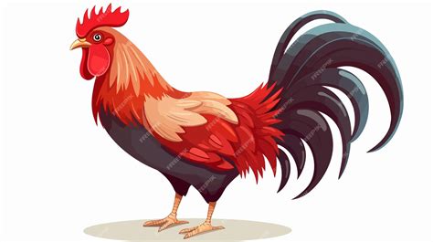 Colorful Rooster Cartoon Vector Illustration Premium Ai Generated Vector