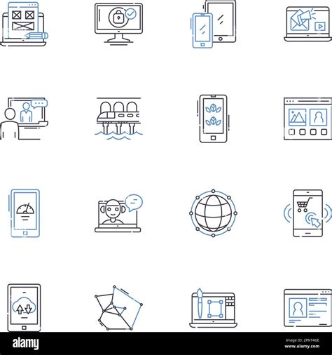 Machine Intelligence Line Icons Collection Automation Precision Innovation Learning