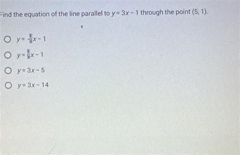Solved Ind The Equation Of The Line Parallel To Y 3x1 Chegg