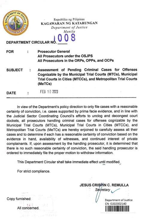 Remulla Orders Higher Standard In Filing Of Criminal Cases ABS CBN News