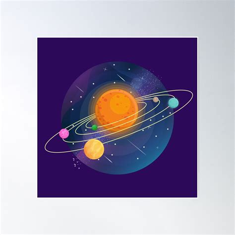 Solar System Poster Wall Art Modern Wall Decor 24x24 Unframed