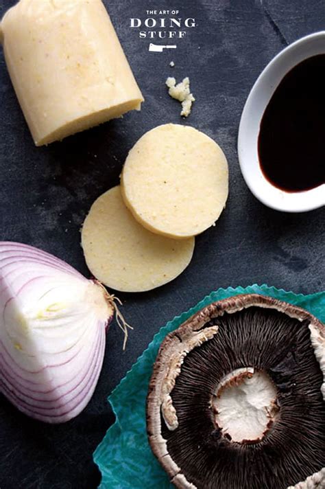 Polenta Rounds W Portobello Mushrooms4 Ingredients Much Flavour