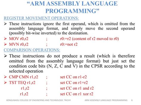 Arm Assembly Language Programming Pptx