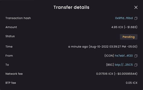 Pending Transaction Doesnt Update When On Transfer Details · Issue 681 · Icon Project